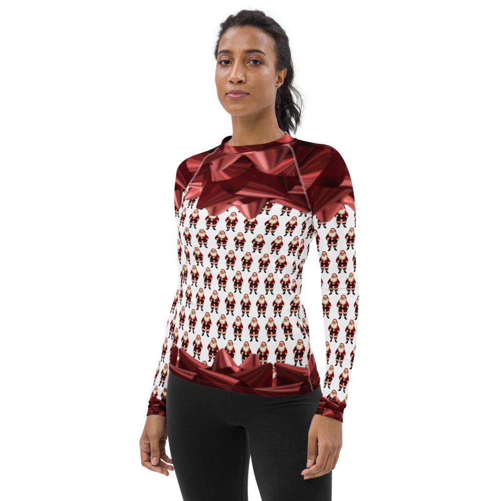 Santa’s Squad – Woman’s All-Over Print Ugly Christmas Holiday Rash ...